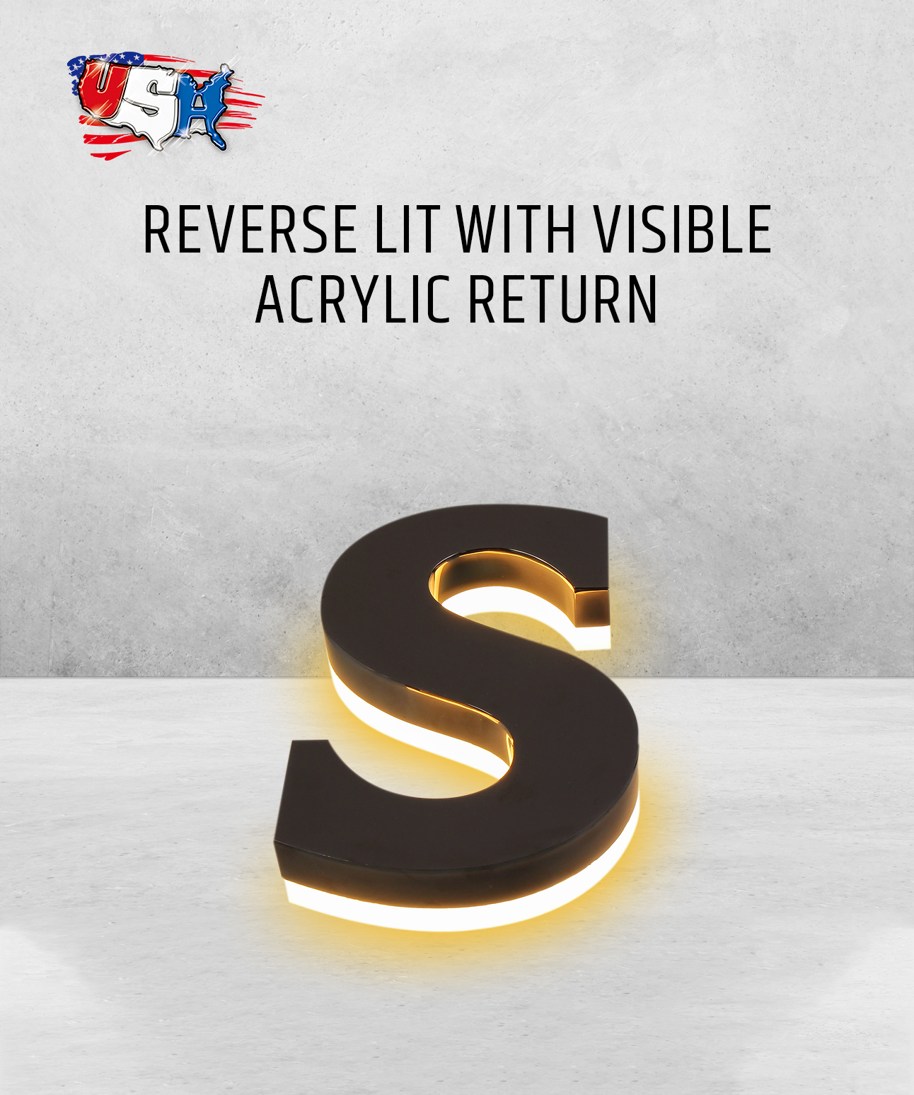 Reverse Lit with Visible Acrylic Return - USA Printing & Signs